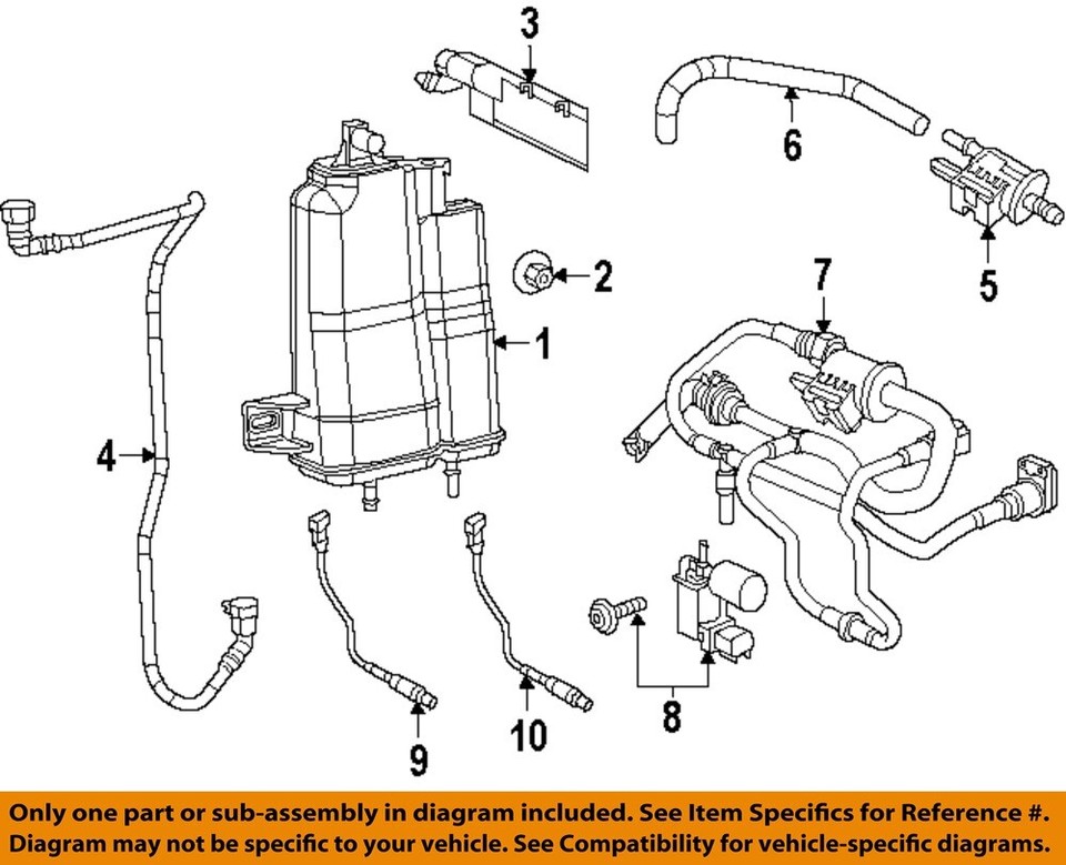 FIAT OEM 16-18 500X Emission System Emission Components-Purge Line ...