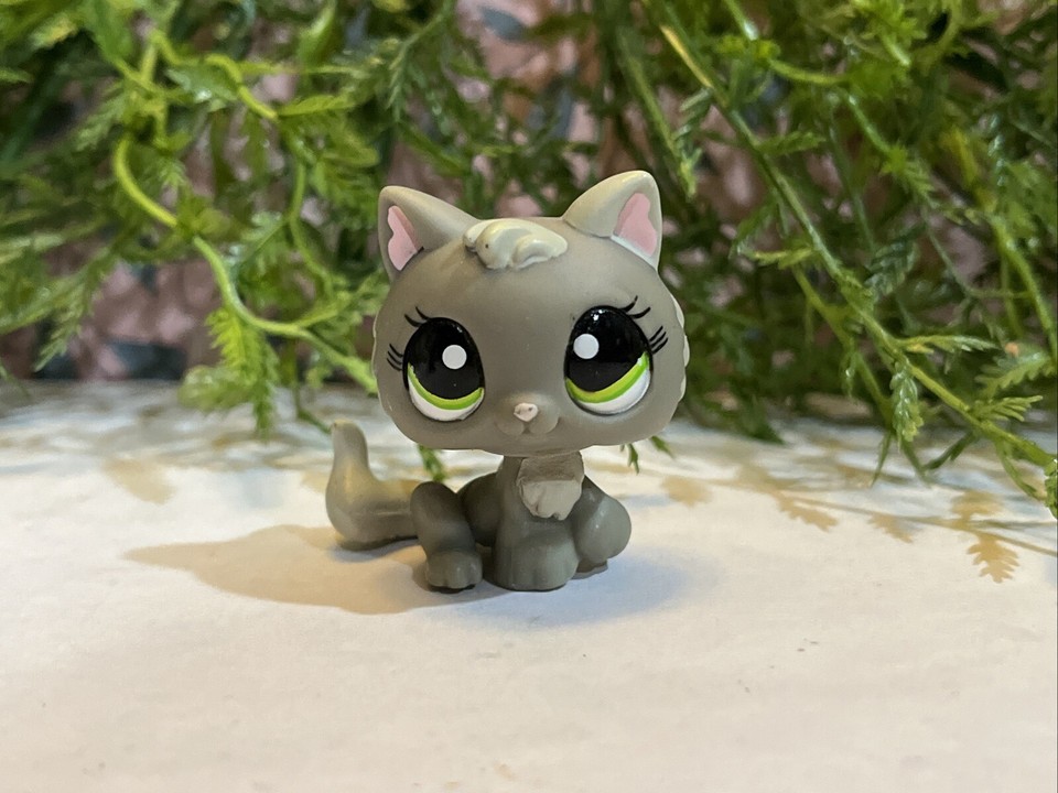 Littlest Pet Shop 1035 1059 Lps Authentic Grey Persian Kitten Cat Rare ...