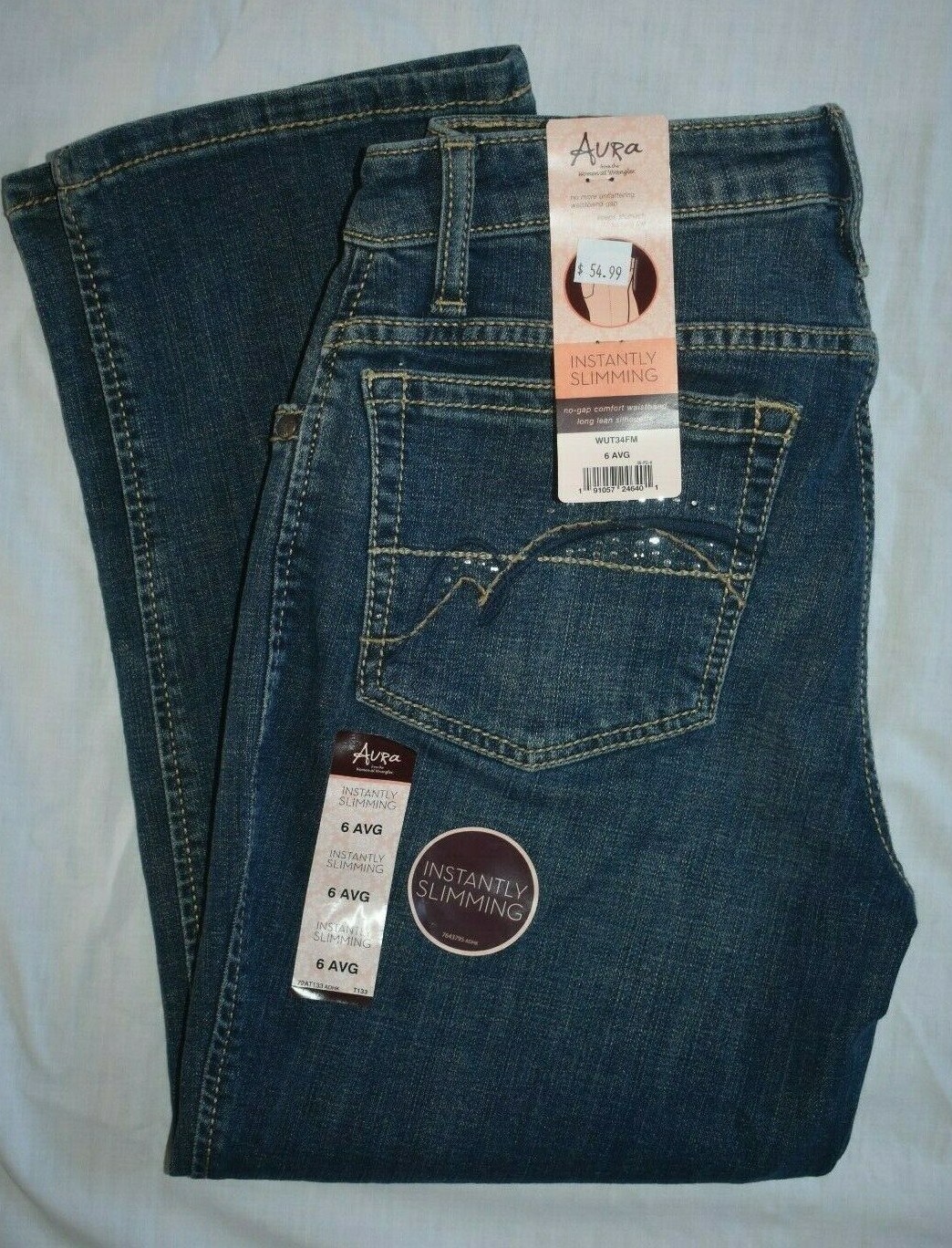 Wrangler AURA Women's Denim Stretch Capri Mid-rise Slimming WUT34FM ...