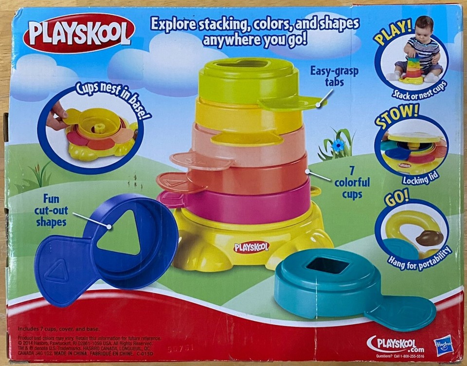 Playskool ~ Stack 'n Stow Cups ~ 7 Cups ~ Sensory Motor Skills ~ Easy ...