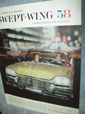 1958 Dodge large-mag car ad -"Swept-wing 58" | eBay