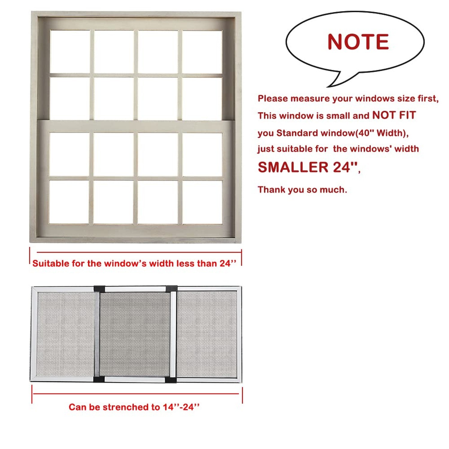 FLYZZZ Adjustable Window Screen Small Expandable Window Screens, Miny ...