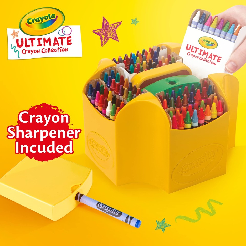 Crayola Ultimate Crayon Caddy w/ Lid & Sharpener, 152 Crayons (520030 ...