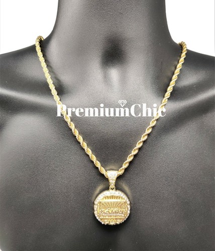 ICED Last Supper Pendant and Rope Chain Necklace Hip Hop Gold Plated CZ ...