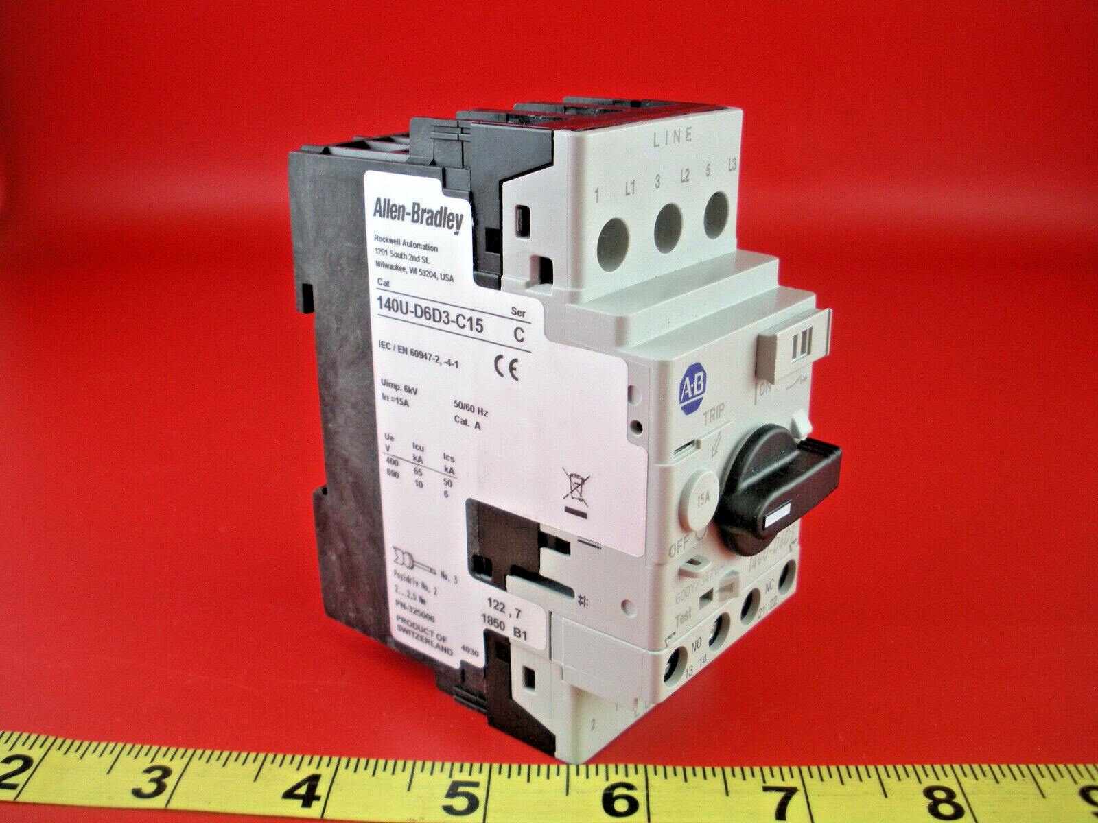 Allen Bradley 140U-D6D3-C15 Ser C Circuit Breaker 15a 140U-D6D3 ...