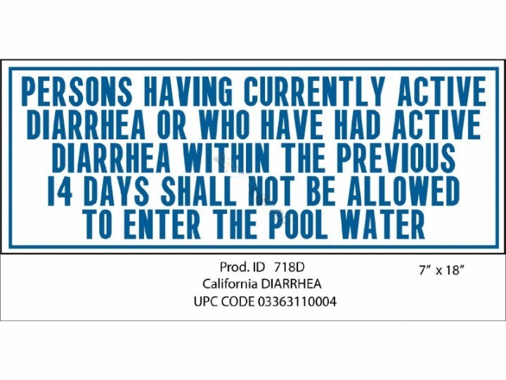 National Stock Sign CA Diarrhea Pool Sign (718D) for sale online | eBay