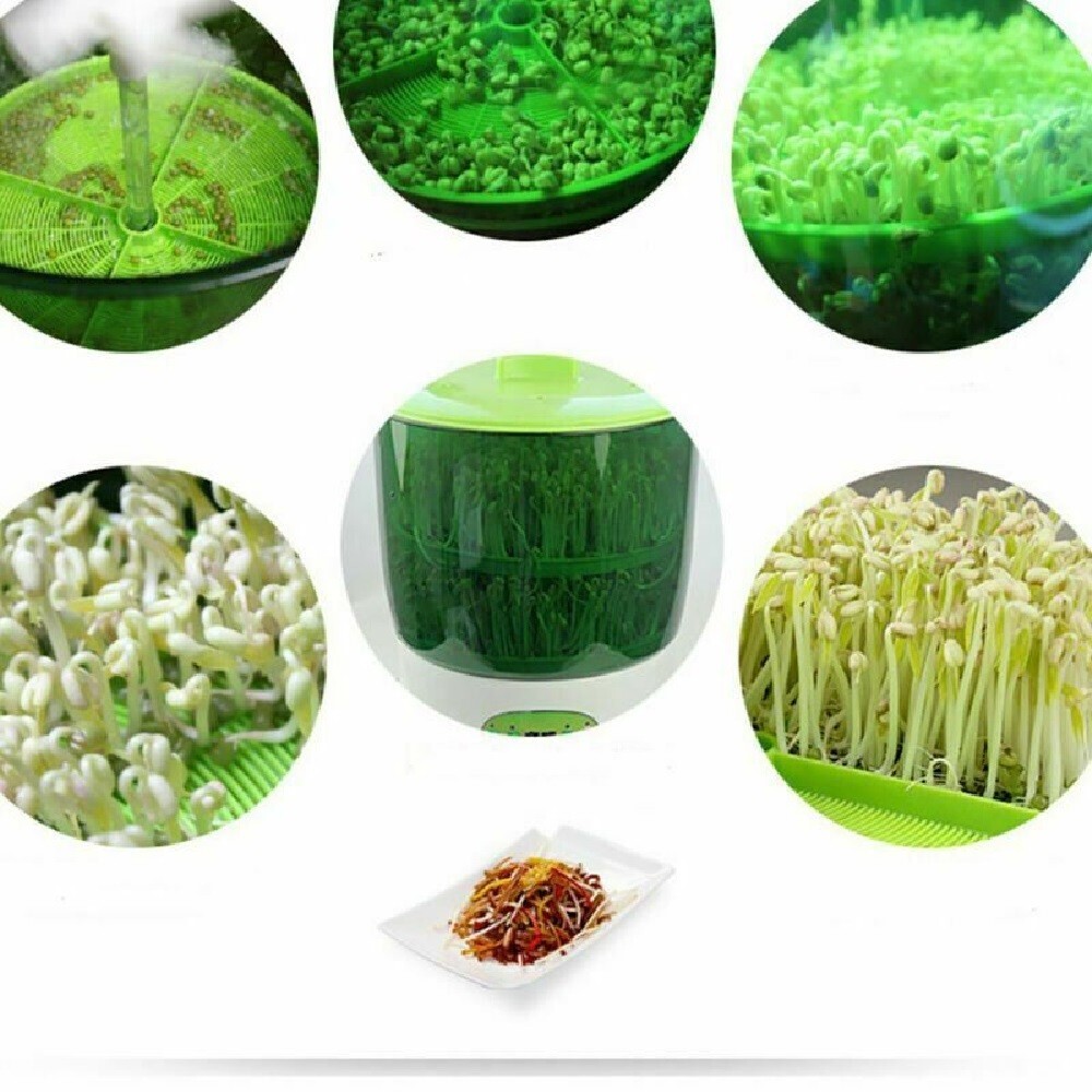 Household Automatic 2 Layer Bean Sprouts Machine Bean Sprouter Seeds ...