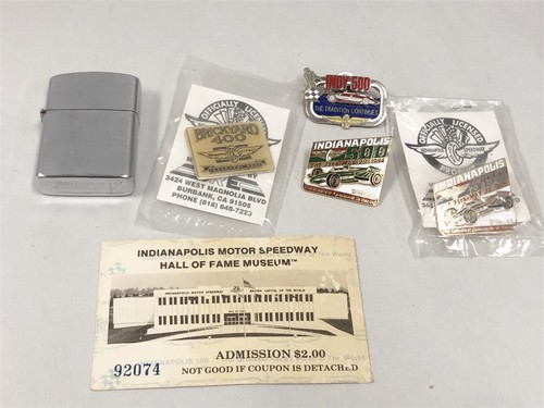 VINTAGE INDIANAPOLIS MOTOR SPEEDWAY SETS MINT IN THE PACKAGE w LIGHTER ...