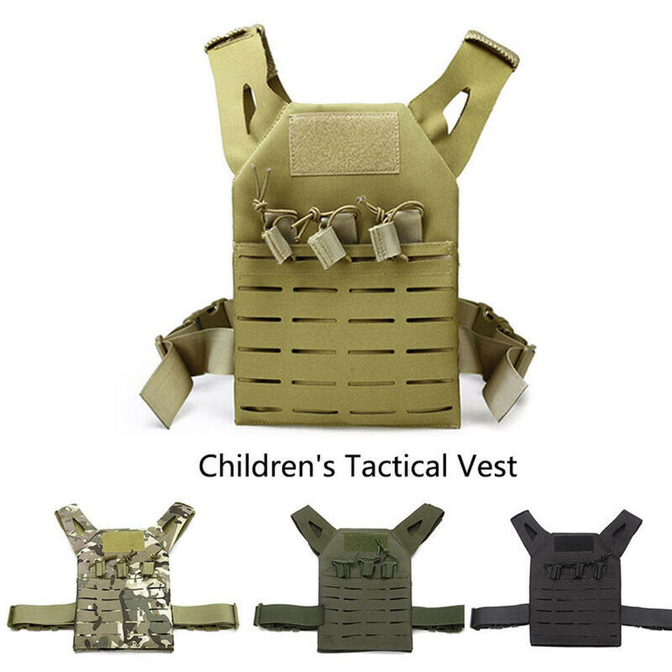 Outdoor CS Tactical Molle Protective Vest for Kids Airsoft Combat Plate ...
