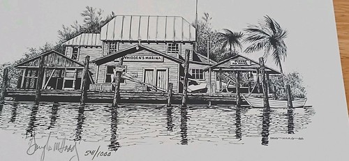 Vintage Douglas M HAAG 1987 Whidden's Marina Boca Grande Signed ...