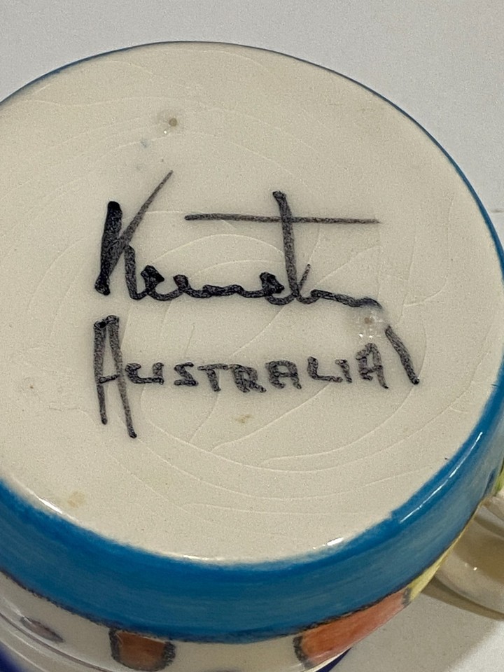 Vintage John KEMETY Australia Studio Pottery Cup Mug 8cm Cobalt Blue ...