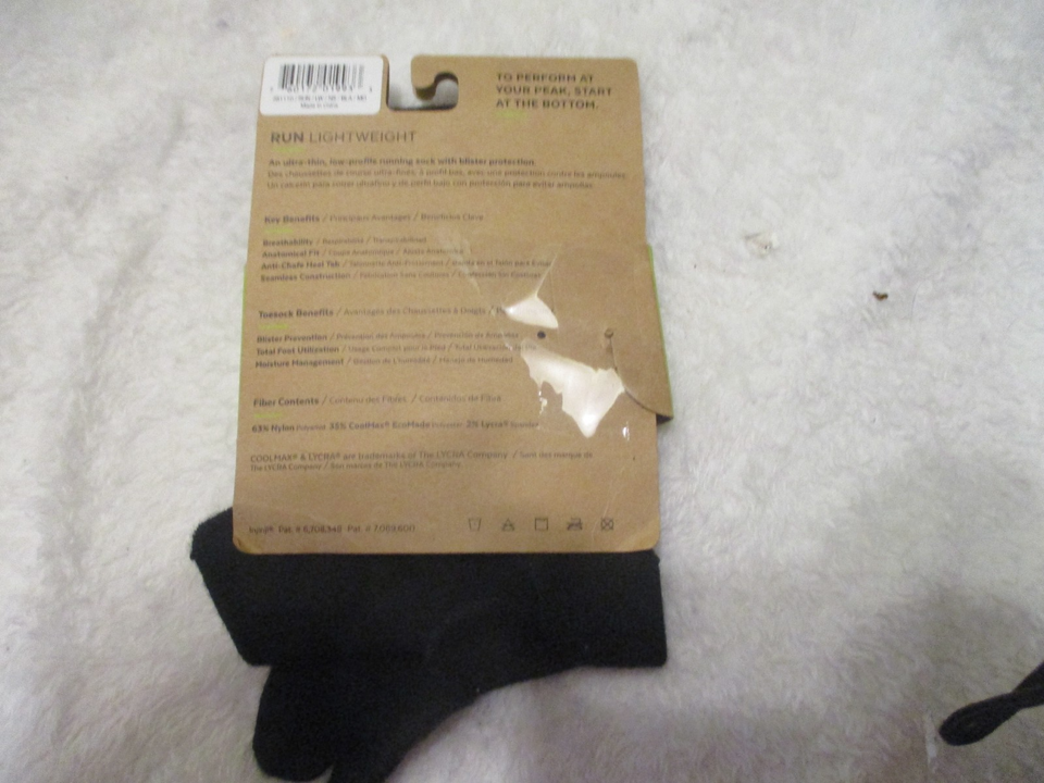 Injinji Run Lightweight No-Show Toe Socks Size Medium Running ...