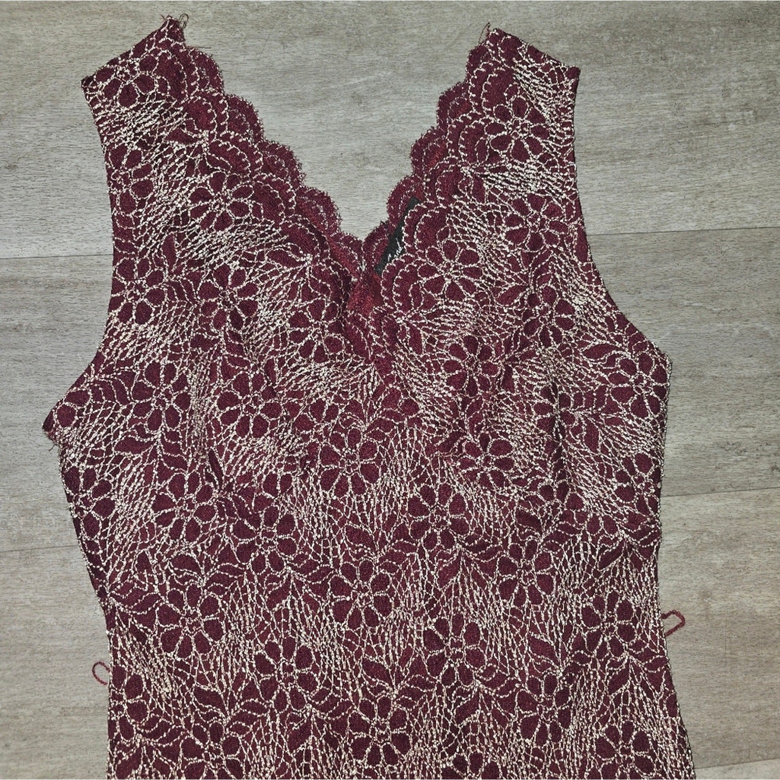 Burgundy Candalite mermaid-fit evening gown size medi… - Gem
