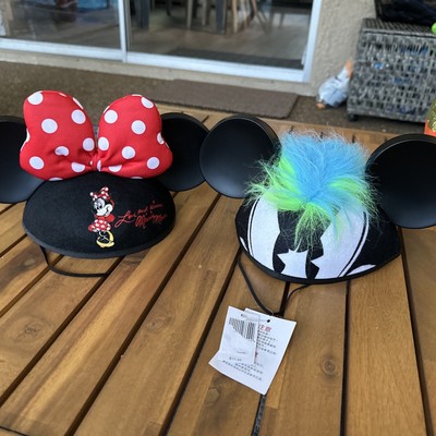 Disney Parks Mickey Mouse ears Green/Blue Mohawk Hair And Minnie Ears ...