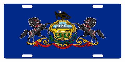 Pennsylvania State FLAG License Plate Commonwealth Emblem Original ...