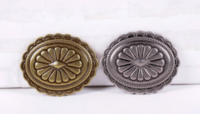 6PC 48*38MM Western Equestrian Cowboy Oval Parachute Silver Diamond ...