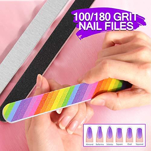 Manicure Nail File Kit-3Pcs Double Sided Nail File, Rectangular Nail ...