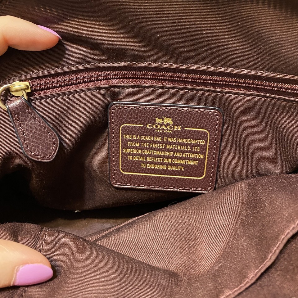 Coach Cora Mini Dome Oxblood Metallic Cherry Satchel With Matching ...