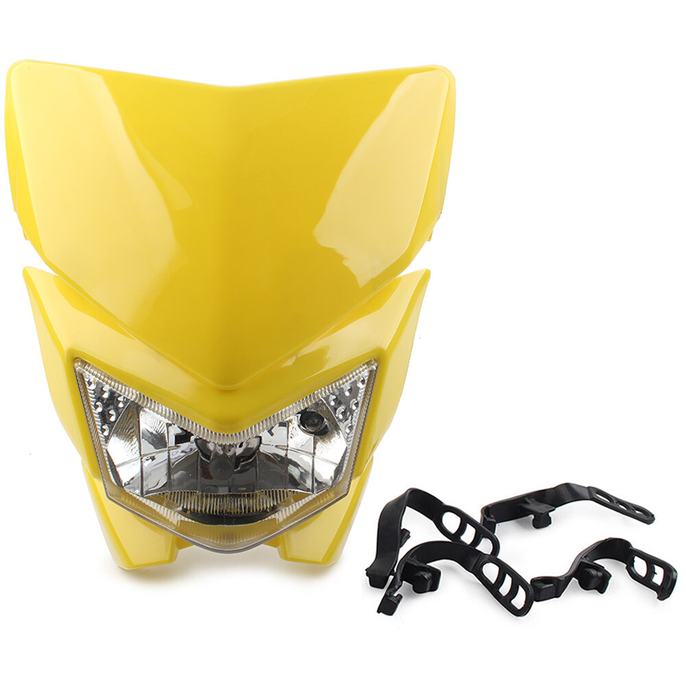 Yellow Motorcycle Front Headlight Head Lamp Mx Enduro Dirt Trail Bike ...