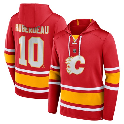Men's Fanatics Jonathan Huberdeau Red Calgary Flames Name & Number Lace ...