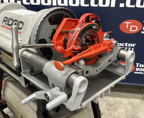 Ridgid 1224 1/2”-4” Pipe Threader on Stand 2 Die Heads 711 714 GREAT ...