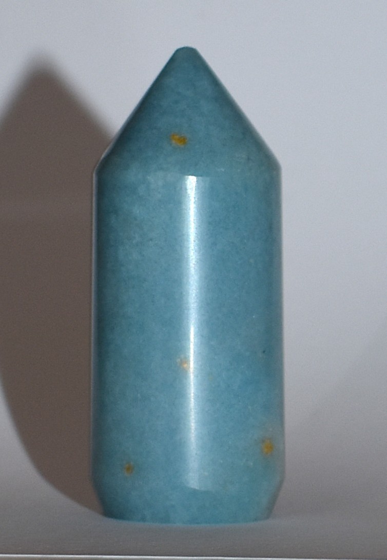 Angelite-Anhydrite Crystal Point Tower Obelisk Hand Carved, Top Grade ...