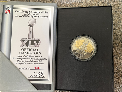 NFL Super Bowl XLV Official Game Coin Steelers Vs Packers Highland Mint ...