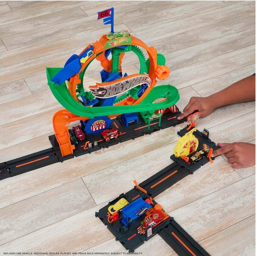 HOT WHEELS Ferris wheel whirl with light and sound TRACK SET with a car ...