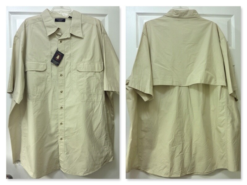 Roundtree & Yorke Tall Man Outdoor Shirt 3XT Tan Button Front Relaxed ...