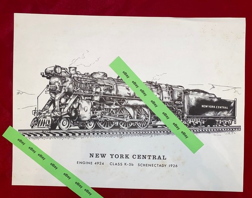 Train New York Central Engine 4924 Class K-5b Schenectady 1926 Vintage ...