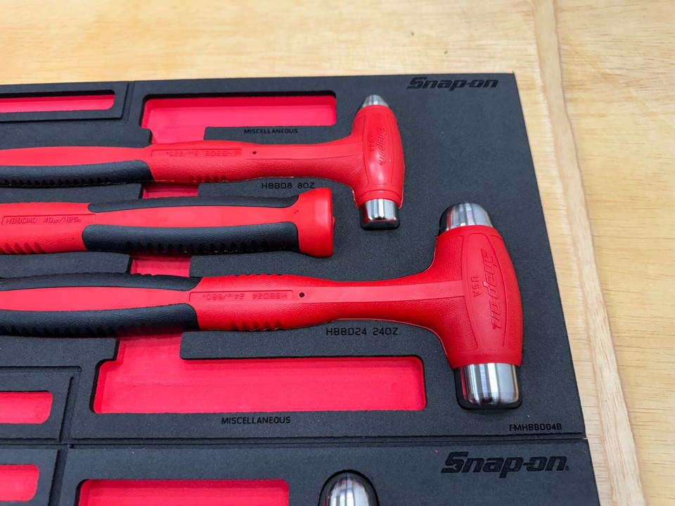 Snap-on Tools NEW RED 6pc Soft Grip DeadBlow Steel Face Hammer Master ...