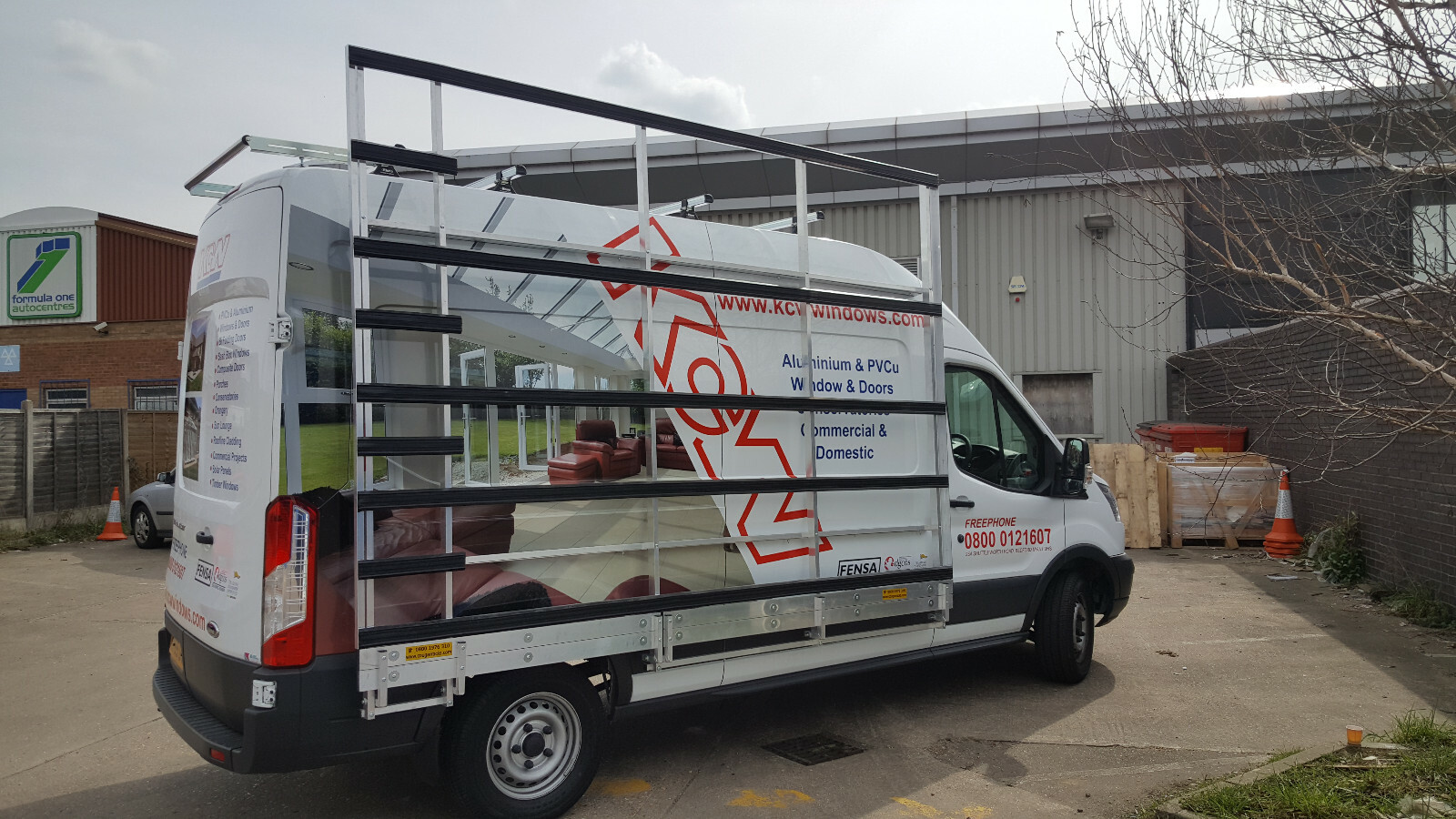 Van frail glass rack for Ford Transit LWB (Price includes 20% VAT ...