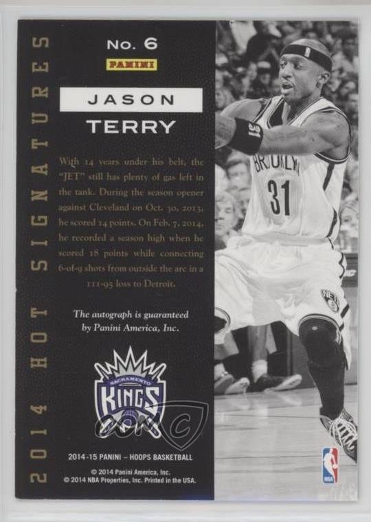 2014-15 NBA Hoops Hot Signatures Red /25 Jason Terry #6 Auto | eBay
