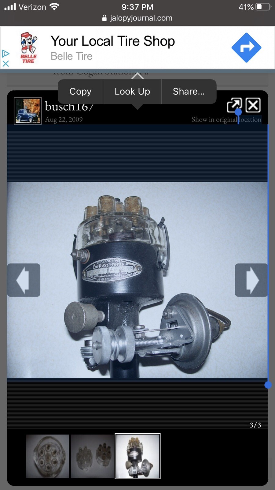 Chevy 235 Inline 6 Chevrolet Stovebolt 216 261 Glass Distributor Cap ...