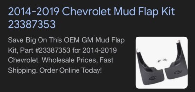 Genuine GM Rear Mud Flap Kit 23387353 | eBay