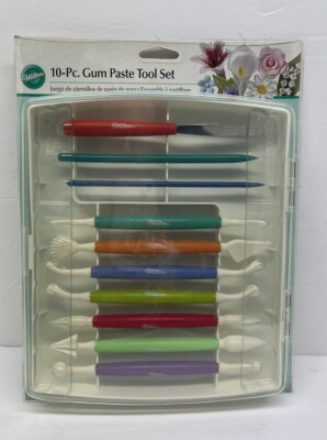 NEW WILTON Gum Paste Tool Set Fondant 10 Pcs in Storage Case Easy Grip ...