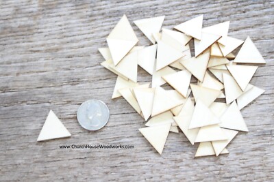 50 blank 1" wooden craft Triangles, DIY craft supplies one inch wood ...