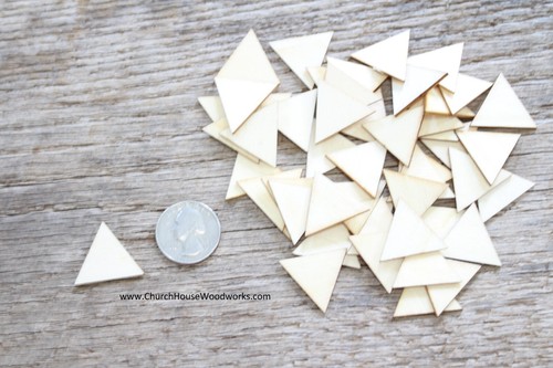50 blank 1" wooden craft Triangles, DIY craft supplies one inch wood ...