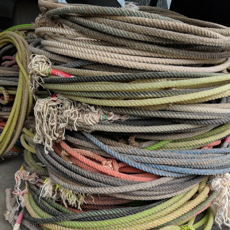 1-Used lariat western cowboy rope decor team rope lasso rodeo FREE ...