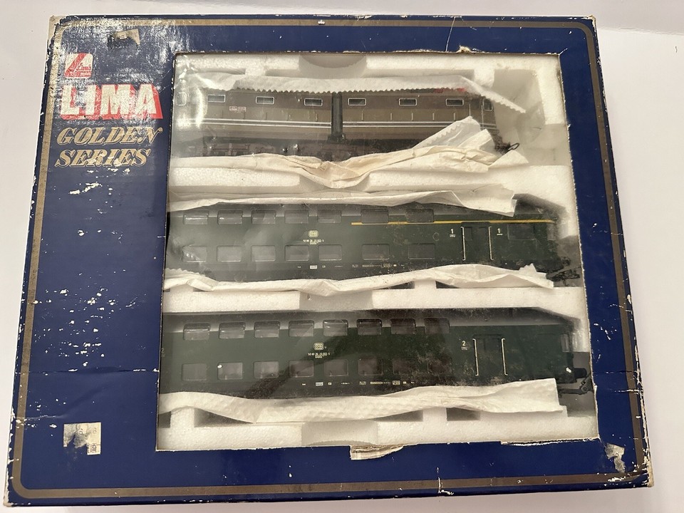 Lima HO Scale Train Set FS Loco & Two DB 2story Cars 149806 G | eBay