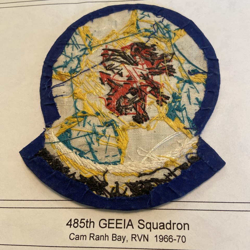 1960s USAF 485th GEEIA Squadron Patch - Hand Embroidered - Vietnamese ...
