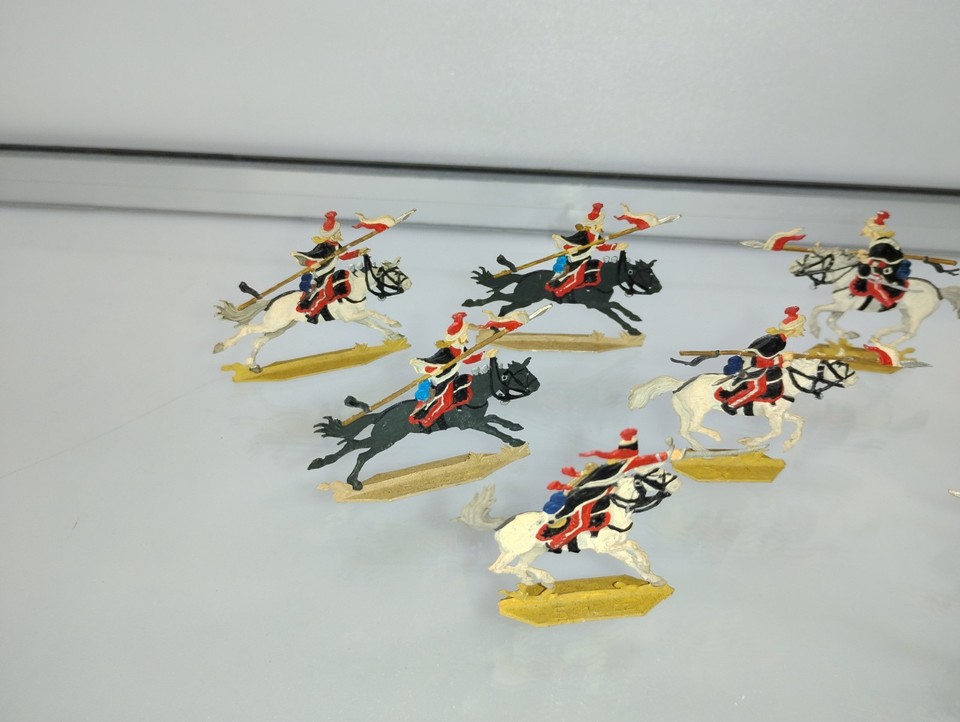 9 Vintage German Flat Lead Cavalry Figures Prussian Napoleonic Wars ...