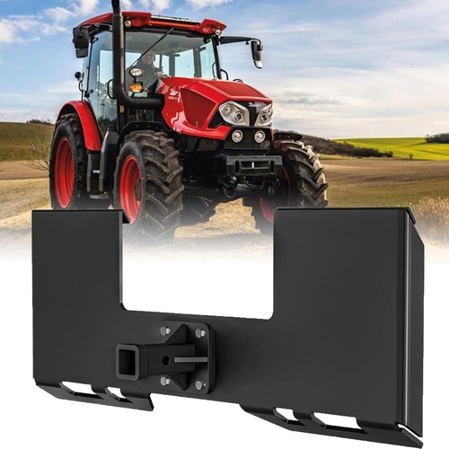 1/4" 3/8" Skid Steer Attach Plate W/ Hitch Receiver Universal Quick ...