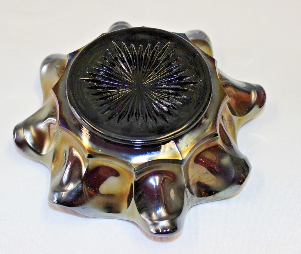 Antique Carnival Glass - Heavy Grape by Imperial / Radium Ruffled Candy ...