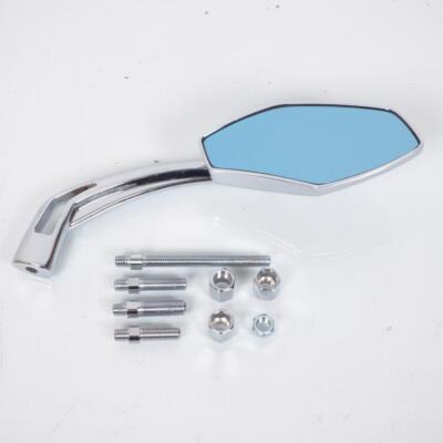 Rétroviseur droit coloris chrome avec vitre teinté bleu pour moto ...