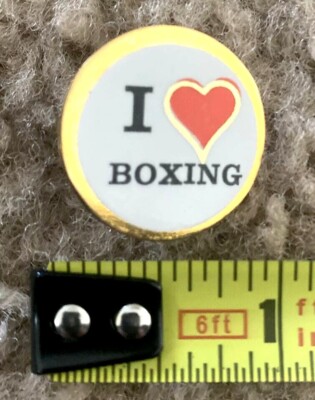 Vintage Rare I Love (Heart) Boxing Round Circle Metal Sports Old Lapel ...