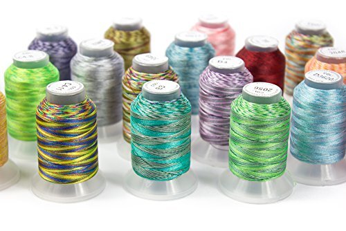 24 Colors Variegated Polyester Embroidery Machine Thread Kit 500M (550Y ...