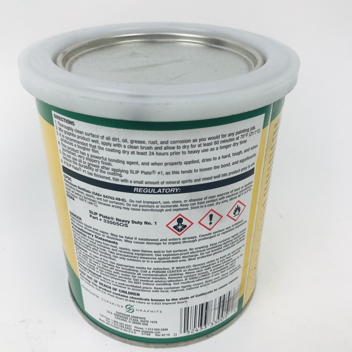 Slip Plate 1 Graphite Slip Plate No 1 Dry Graphite Lubricant 6 1 Quart ...