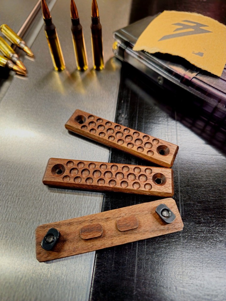 Wood M-lok & Keymod Rail Cover, DIMPLE Texture - WALNUT, Made In USA *1 ...