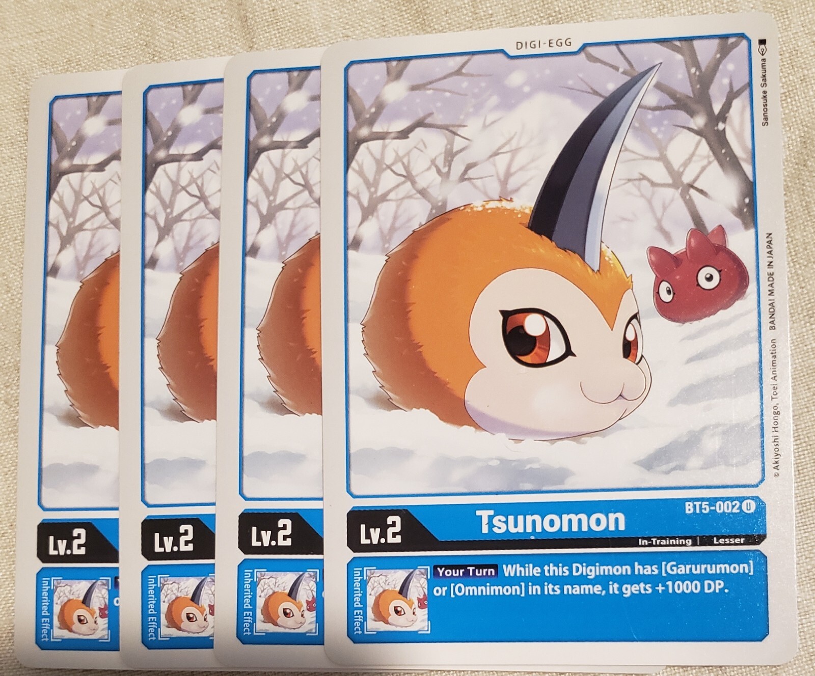 Tsunomon BT5-002 *PLAYSET OF 4* U MINT/NM DIGIMON TCG CARD GAME | eBay